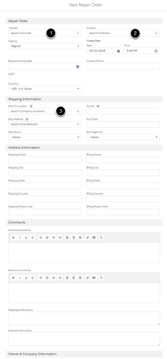Quick Start – Repair Orders – AvSight Support
