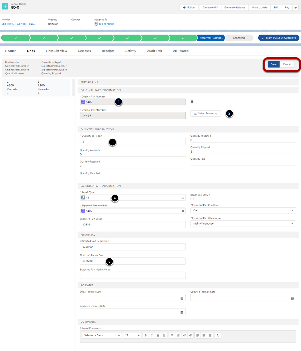 Quick Start – Repair Orders – AvSight Support