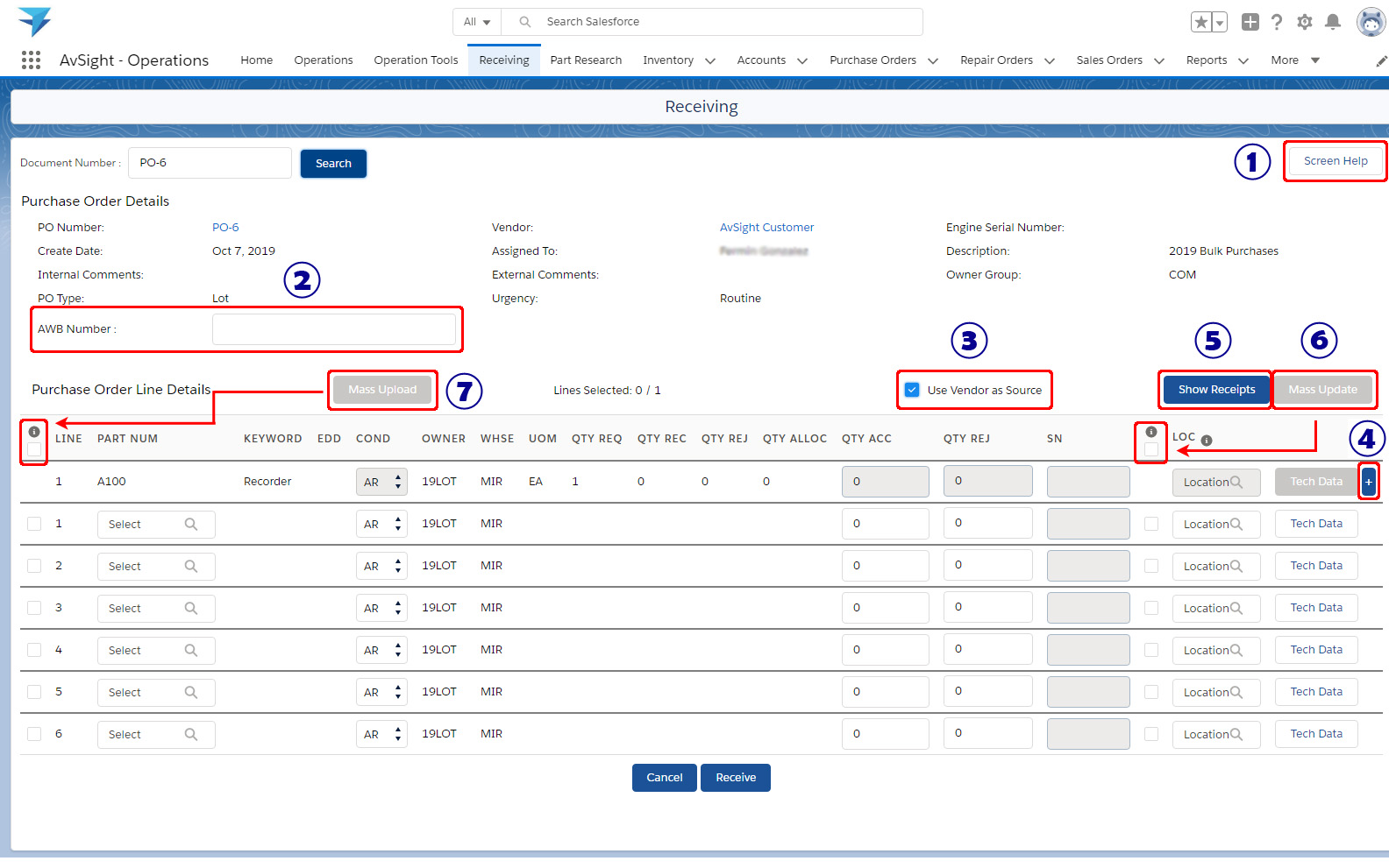 Creating and Receiving Lots and Consignments – AvSight Support