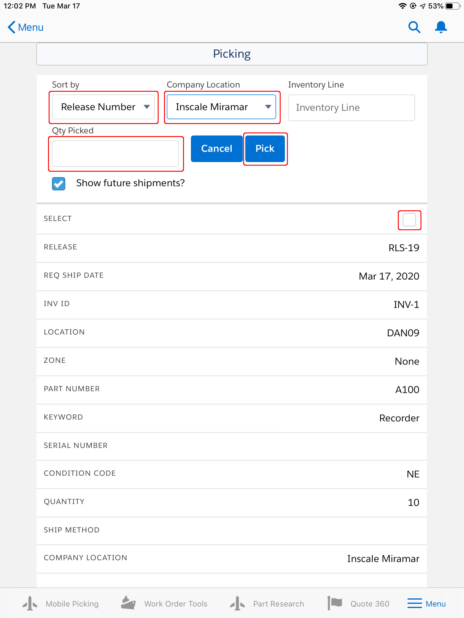 Mobile Picking – AvSight Support