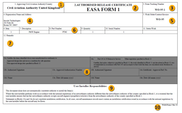 EASA/8130 Form Options – AvSight Support