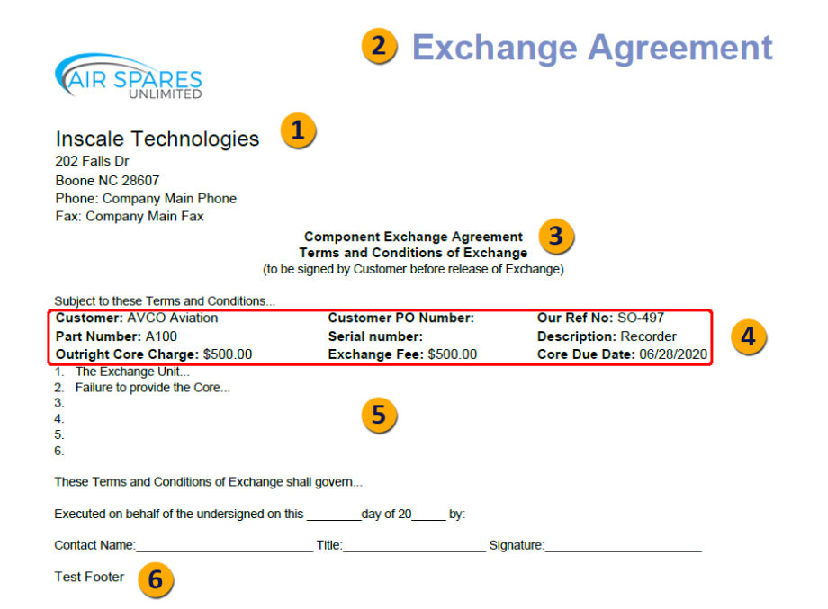 Exchange Agreement Form Options – AvSight Support
